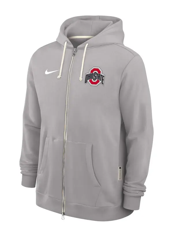 Nike Ohio State Sideline Dri-fit Full-zip Hoodie - Grey