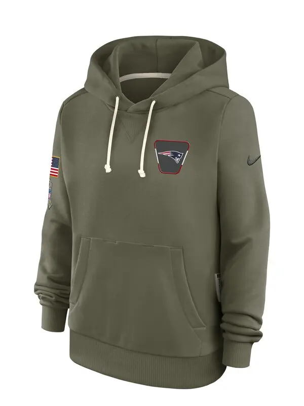 Nike New England Patriots Salute To Service Sideline Dri-fit Nfl Pullover Hoodie - Brown