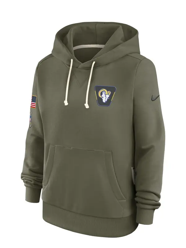 Nike Los Angeles Rams Salute To Service Sideline Dri-fit Nfl Pullover Hoodie - Brown
