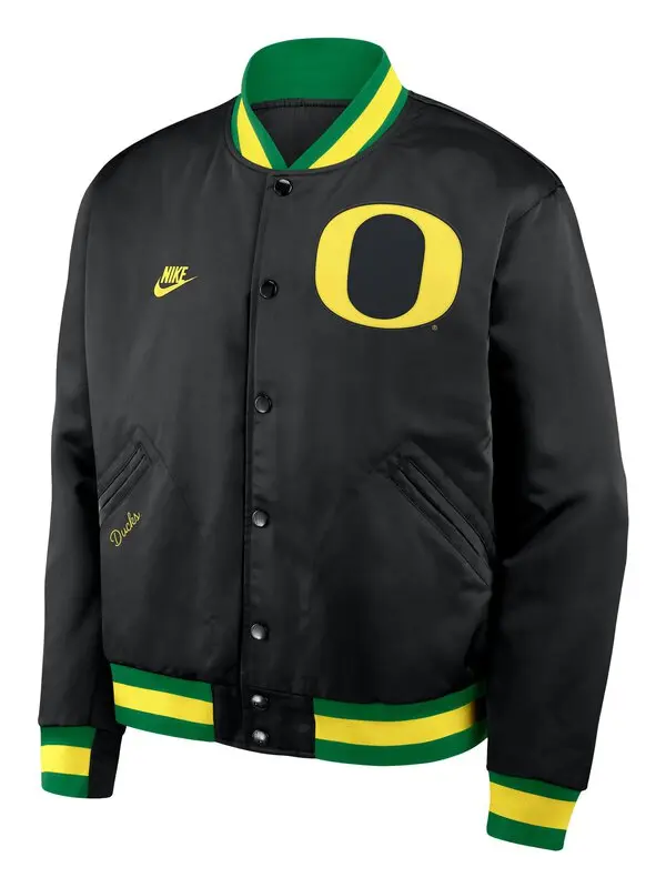 Nike Oregon Legacy College Full-snap Bomber Jacket - Black