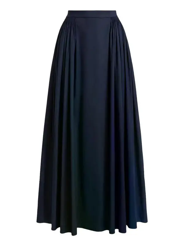 Polo Ralph Lauren Pleated Faille Maxi Skirt - Blue