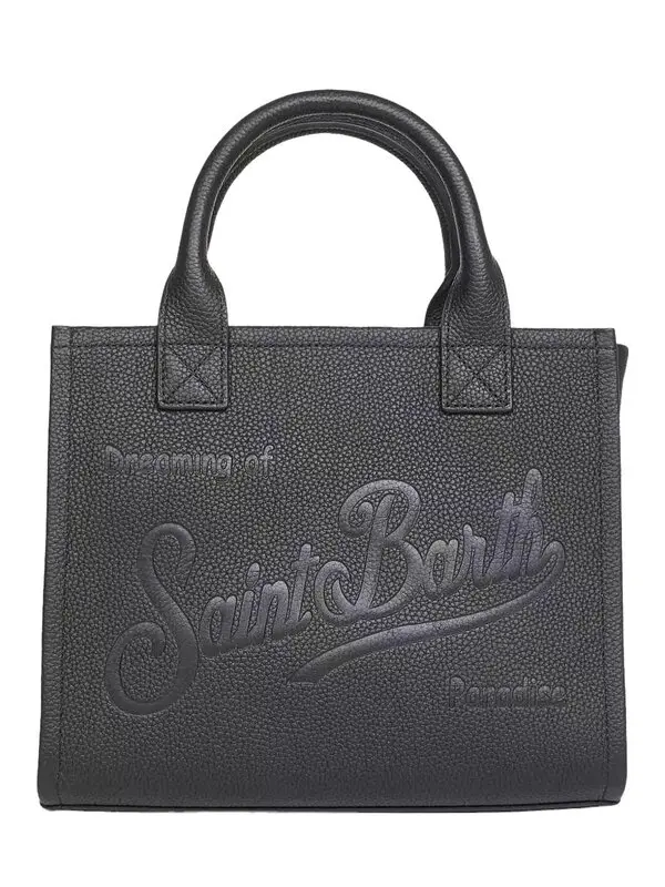MC2 SAINT BARTH Midi Vanity Leather Tote Bag - Black
