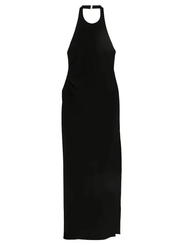 ELEH Halterneck Ruched Dress - Black