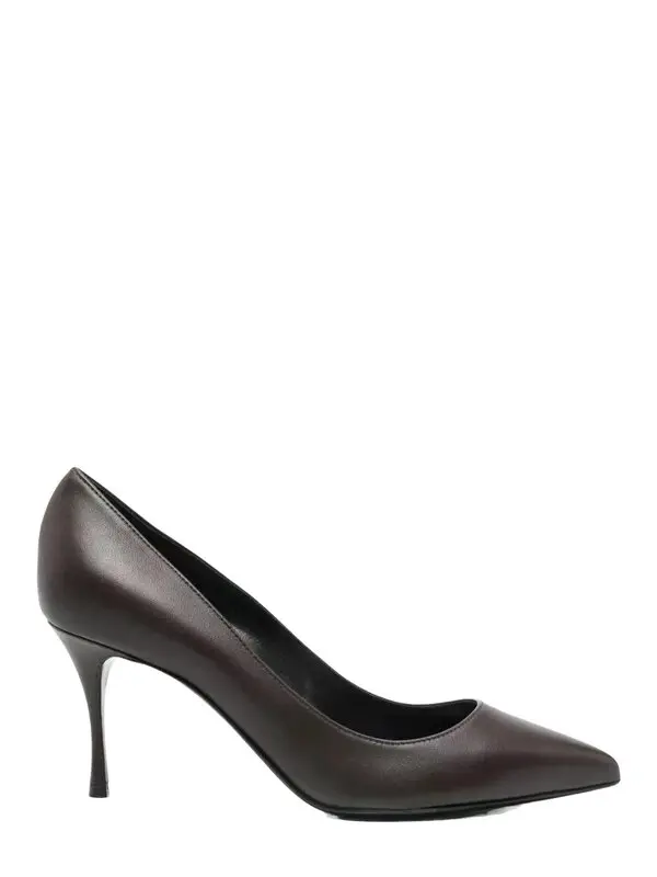 SERGIO ROSSI Pointed-toe Leather Pumps - Brown