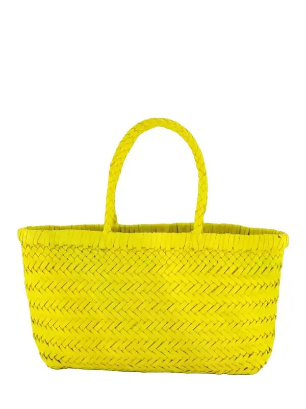 Dragon Diffusion Flat Leather Tote - Yellow