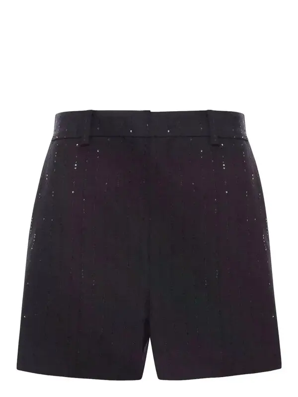 Max Mara Crystal-embellished Wool Shorts - Black