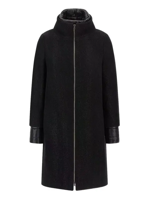 Herno Zigzag-weave Coat - Black