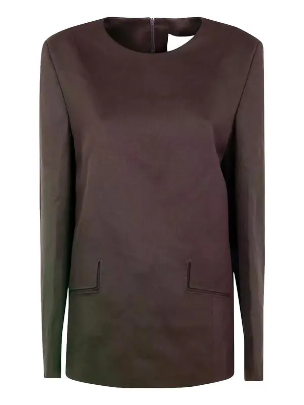 ENTIRE STUDIOS Cut-out Pocket Long-sleeve Top - Brown