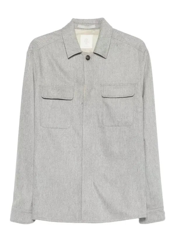 Eleventy Flap-pockets Buttoned Shirt Jacket - Grey