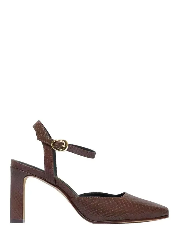Bernardo 80mm Gama Snakeskin Ankle-strap Pumps - Brown