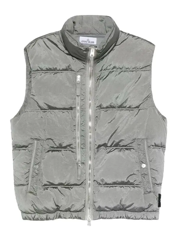 Stone Island Compass Badge Gilet - Silver
