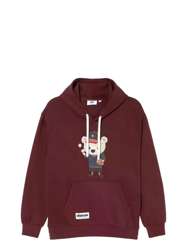 CHOCOOLATE Bear-print Hoodie - Red