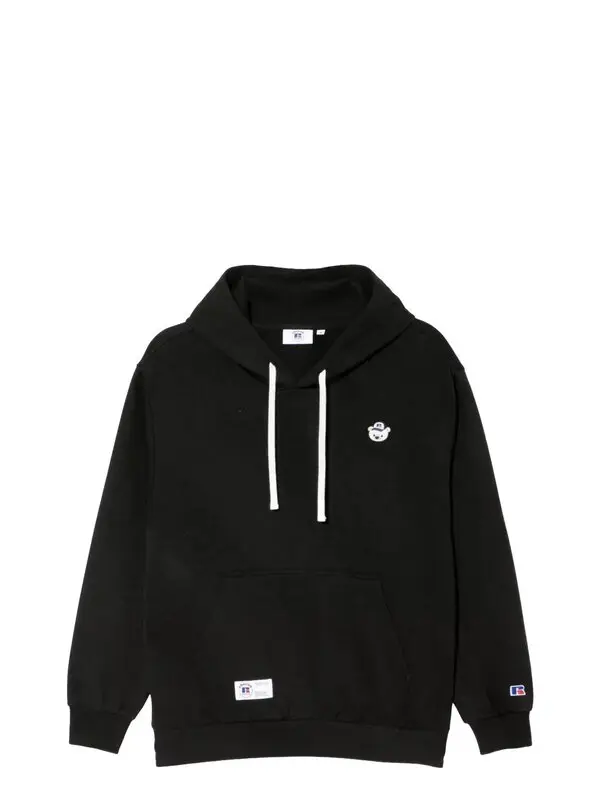 CHOCOOLATE X Russell Athletic Bear-embroidered Hoodie - Black