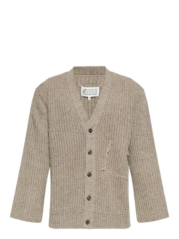 MAISON MARGIELA Vintage-effect Cardigan - Beige