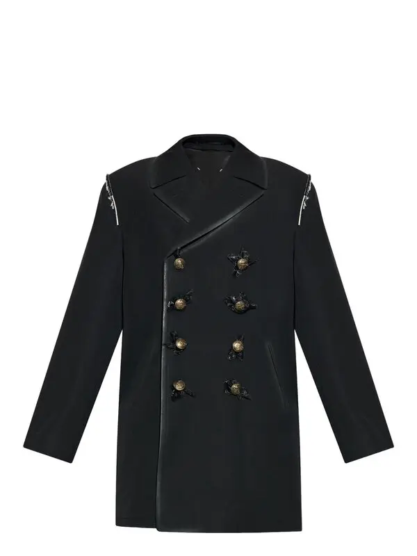 MAISON MARGIELA Short Double-breasted Coat - Black