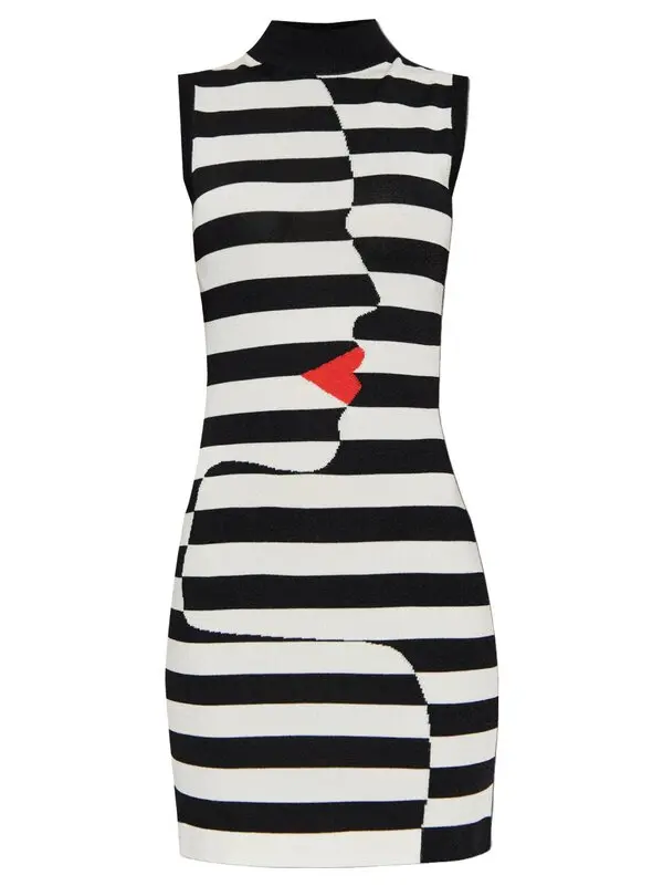 Balmain Fitted Striped Dress - Black