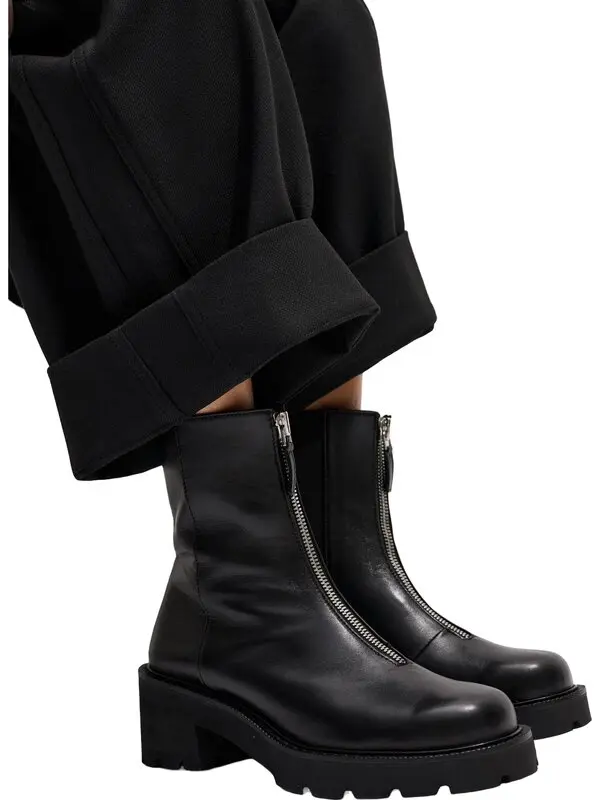 ME+EM Zip Front Ankle Boots - Black