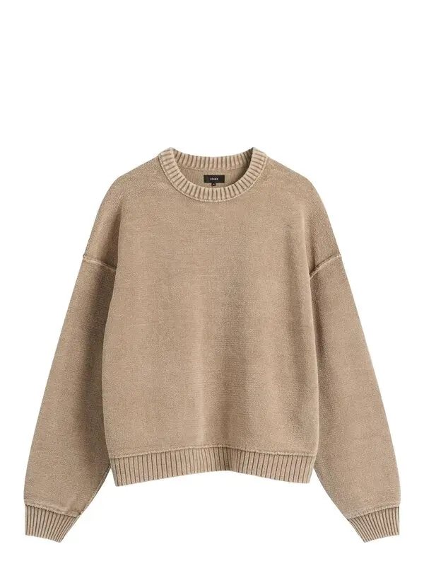 BEAMS Garment Dye Cotton Crew Neck Jumper - Taupe