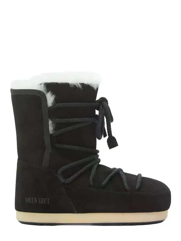 Moon Boot Evx Suede Shearling Boots - Black