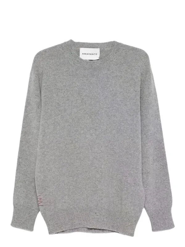 AMARANTO Crew-neck Sweater - Grey