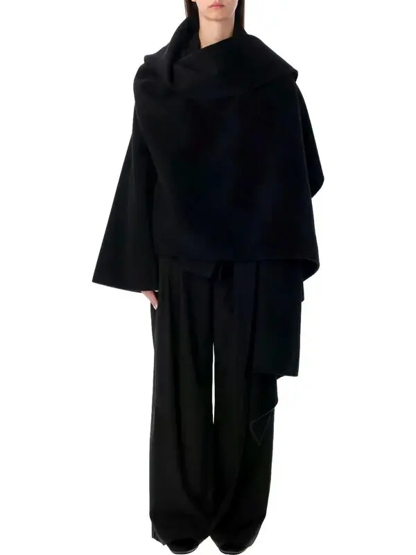 Alberta Ferretti Draped Cape - Black