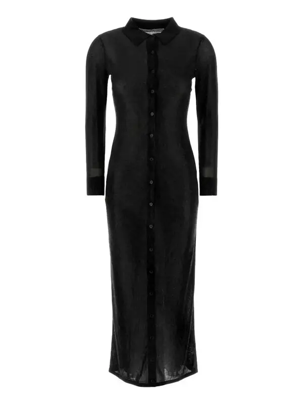 Alexander Wang Embellished Long Shirt Dress - Black