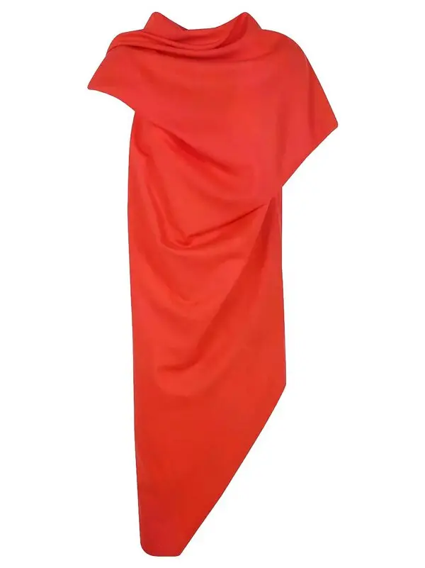 Issey Miyake Uni-form Wool Asymmetric-design Midi Dress - Red