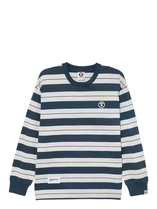 AAPE BY *A BATHING APE® Logo Striped T-shirt - Grey
