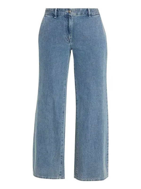 Kobi Halperin Effie Wide-leg Cotton Denim Pants - Indigo