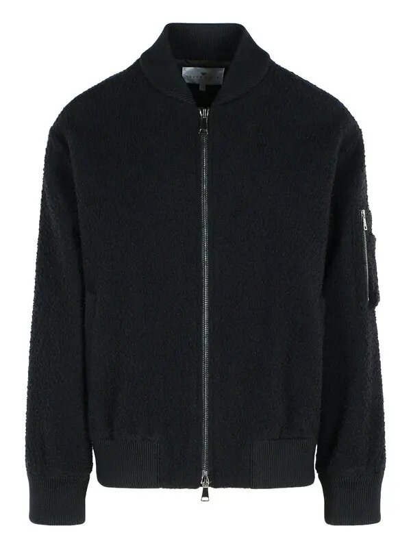 SEVEN GAUGE Wool Bomber Jacket - Black