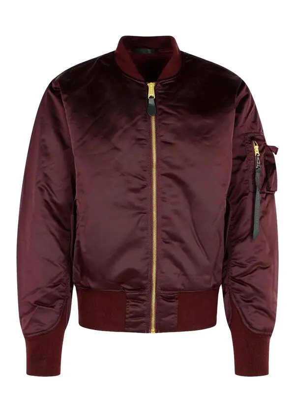 Alpha Industries Ma-1 Base Flight Bomber Jacket - Red