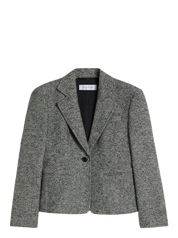 Max Mara Single-breasted Tweed Blazer - White Blac