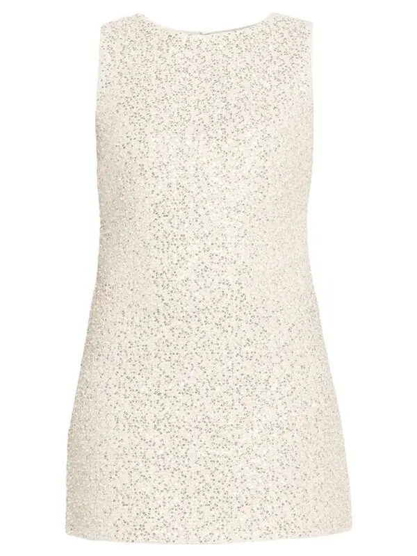 Alice + Olivia Embellished Tweed Mini Dress - Off White
