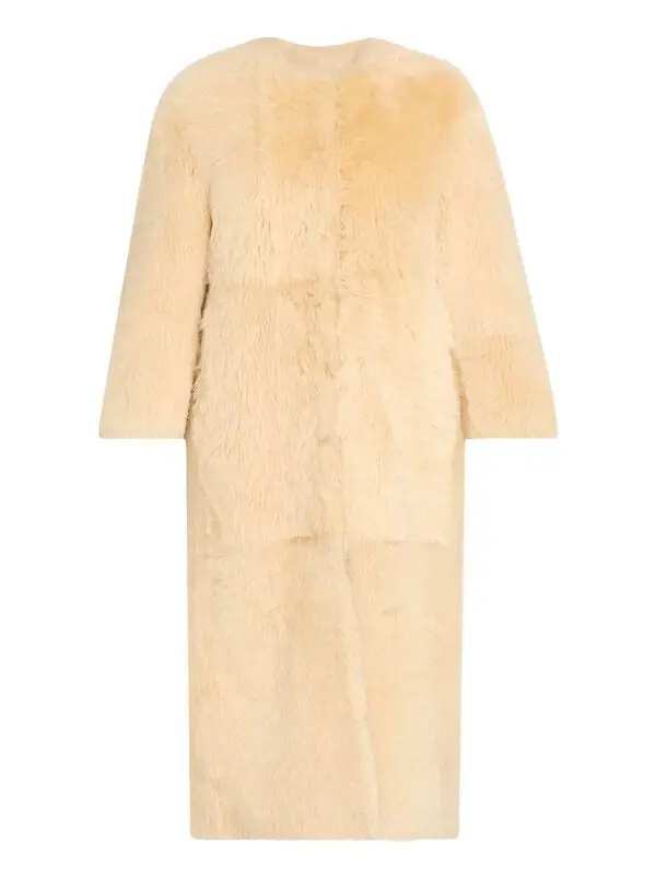 Loulou De Saison Siba Shearling Long Coat - Ltyllw