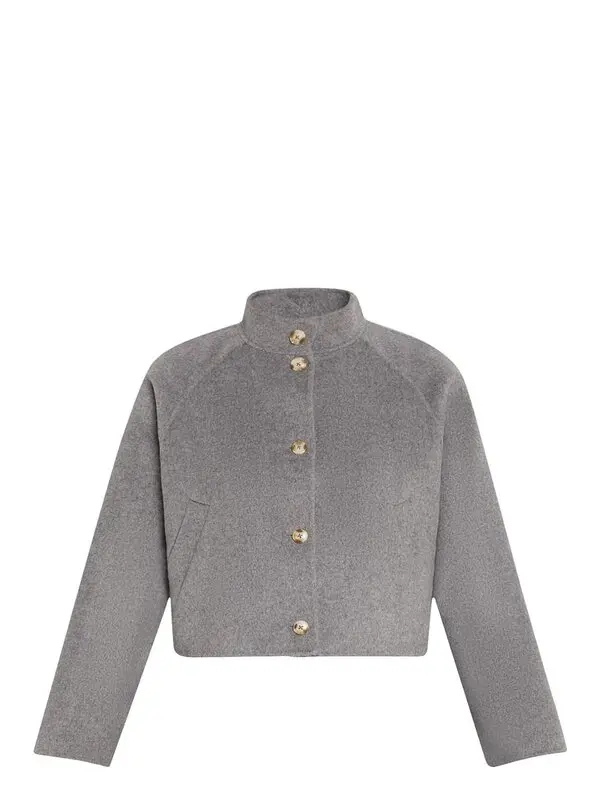 Loulou De Saison Nyma Wool-cashmere Crop Jacket - Grey Melan