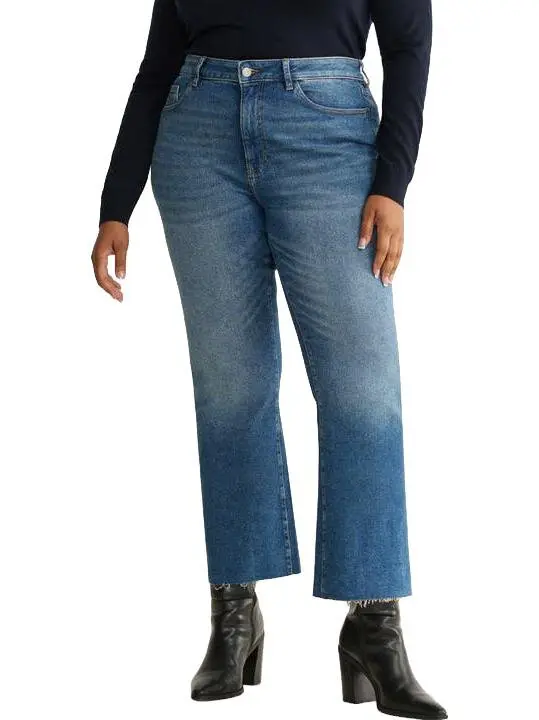 Warp + Weft Nao Raw Hem Crop Bootcut Jeans - Ever After