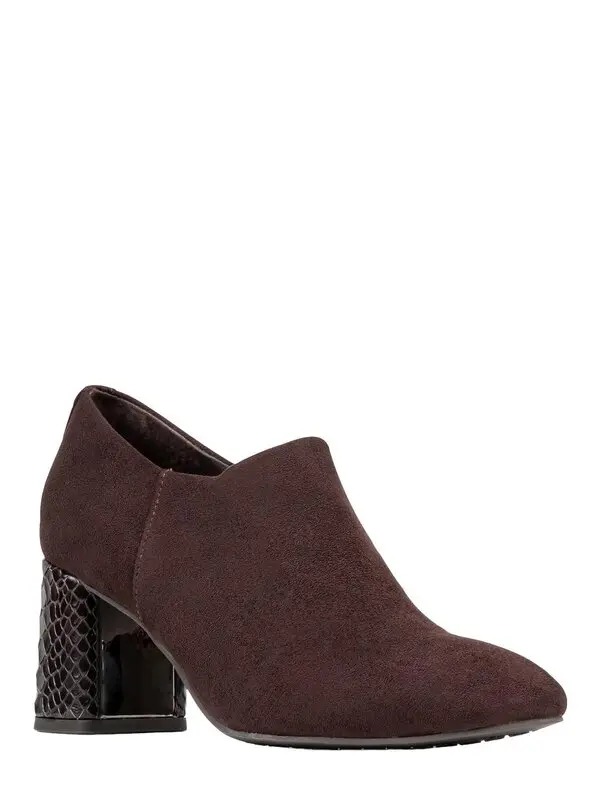 DONALD PLINER Pleeze Block Heel Bootie - Dark Brown