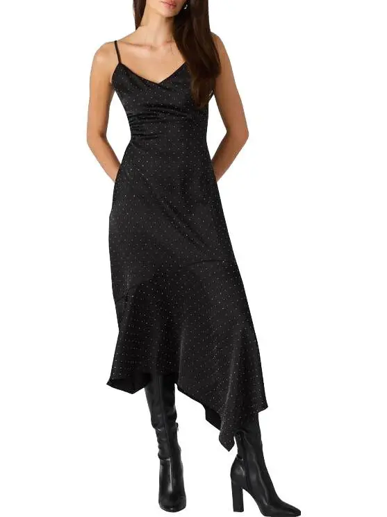 Steve Madden Lucille Asymmetric Slipdress - Black