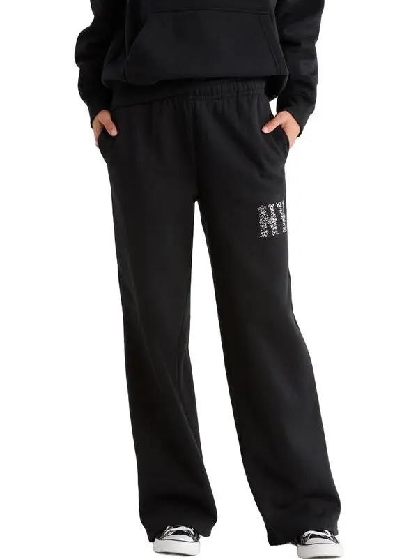 PACSUN Rhinestone Baggy Sweatpants - Black