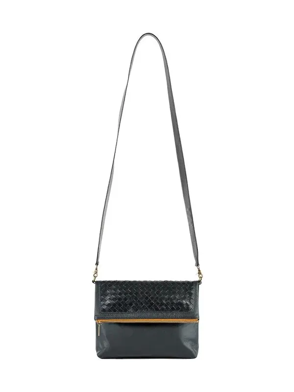 DEUX MAINS Fold Over Bag - Black
