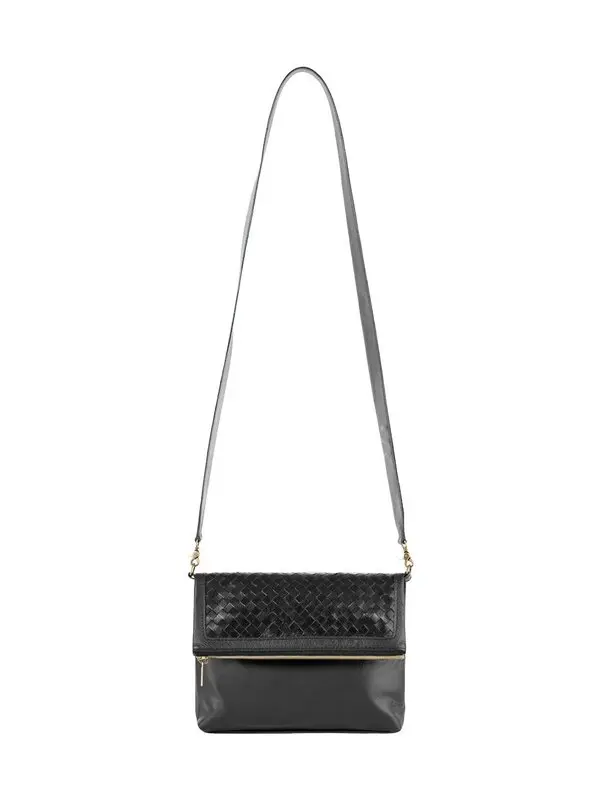 DEUX MAINS Fold Over Bag - Black