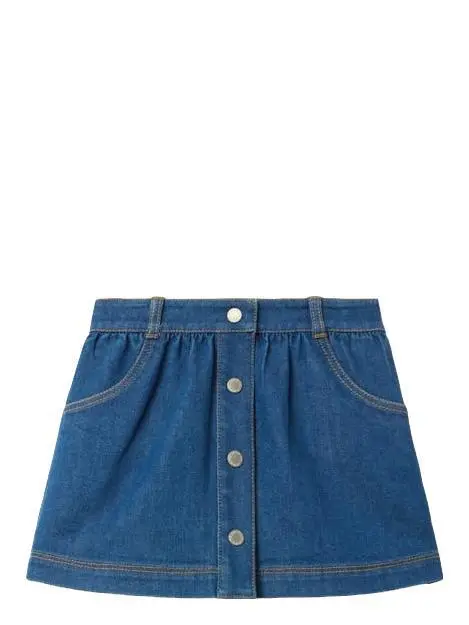 Janie And Jack Denim Button Skirt - Blue