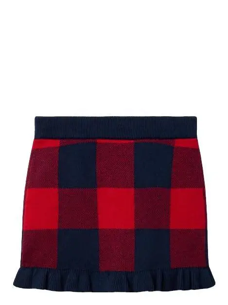 Janie And Jack Plaid Sweater Skirt - Red