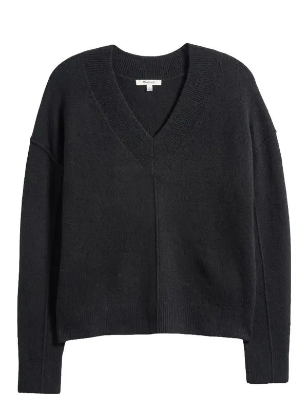 Madewell Calina Deep V-neck Sweater - True Black
