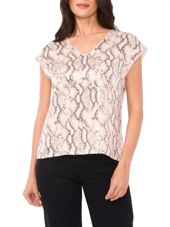 Vince Camuto Sequin Cap-sleeve Top - New Ivory