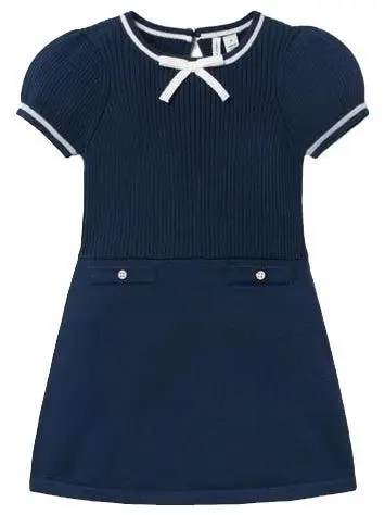Janie And Jack Bow Sweater Dress - Blue