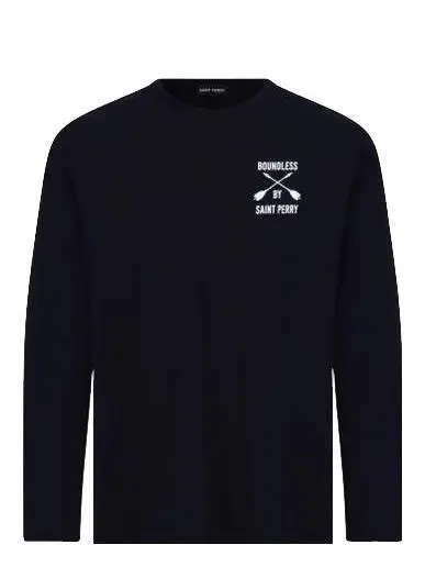 SAINT PERRY Long Sleeve Crewneck T-shirt - Black