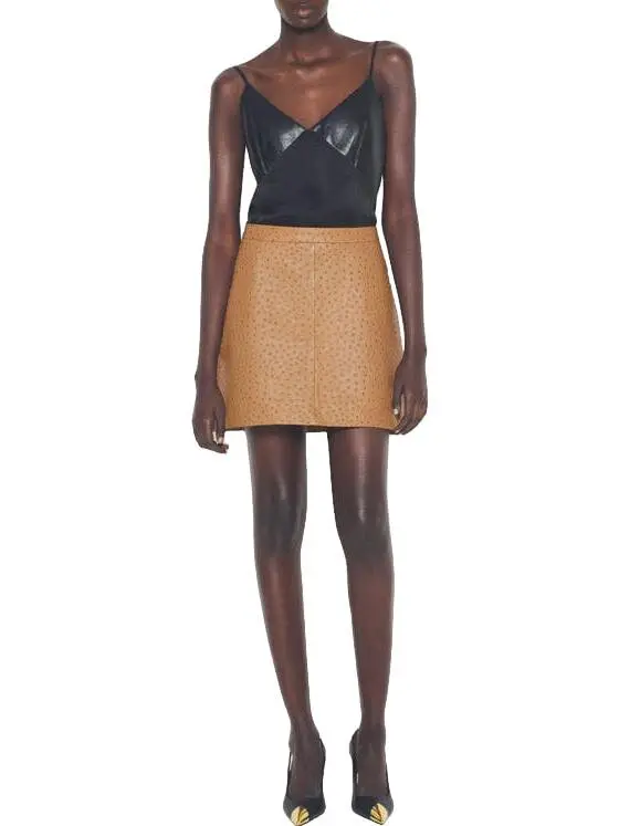 AS By DF Nadine Upcycled Leather Mini Skirt - Amber