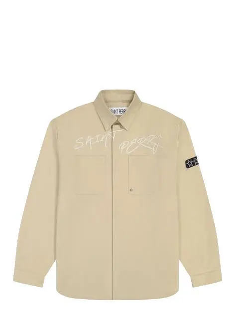 SAINT PERRY Maze Denim Shirt - Beige