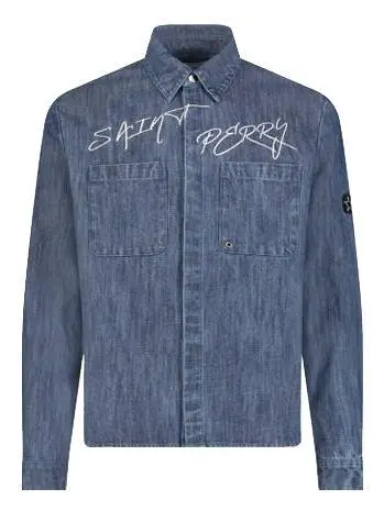 SAINT PERRY Maze Denim Shirt - Blue